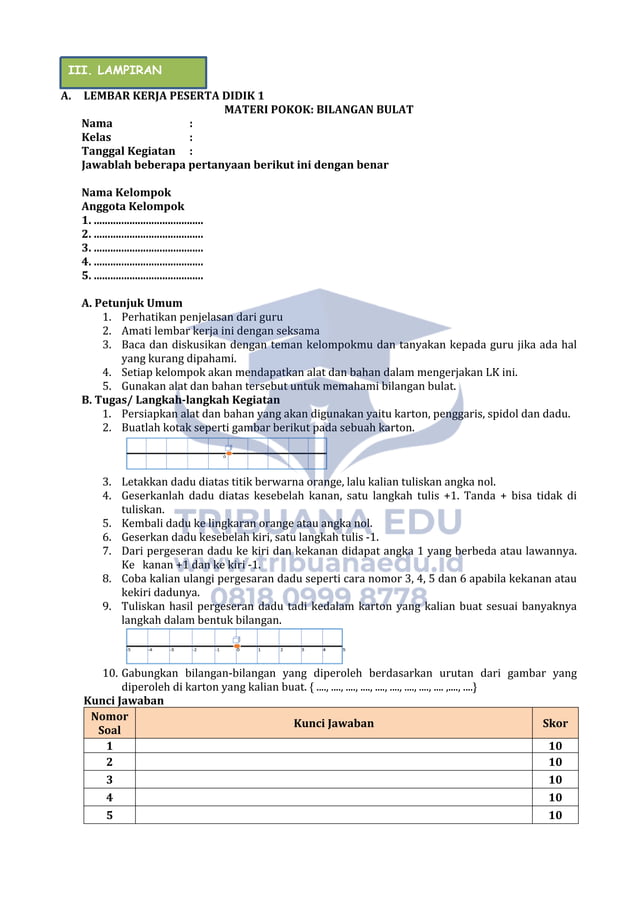 Modul Ajar Matematika Kelas 7 Revisi Kurikulum Merdeka | PDF