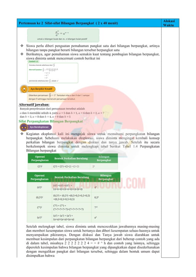 Modul Ajar Matematika Kelas 8 Revisi 2024 | PDF