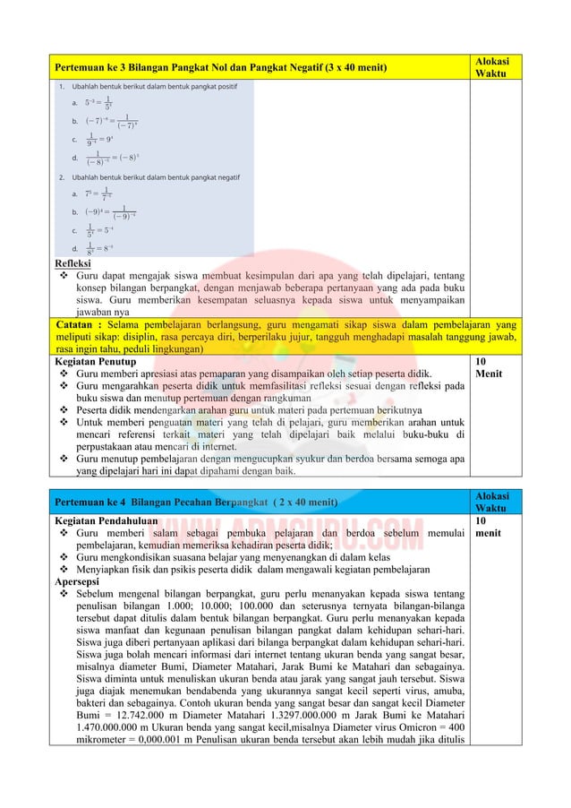 Modul Ajar Matematika Kelas 8 Revisi 2024 | PDF
