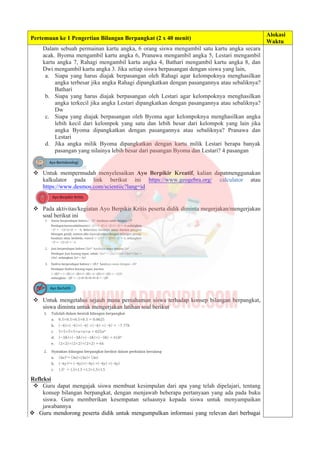 Modul Ajar Matematika Kelas 8 Revisi 2024 | PDF