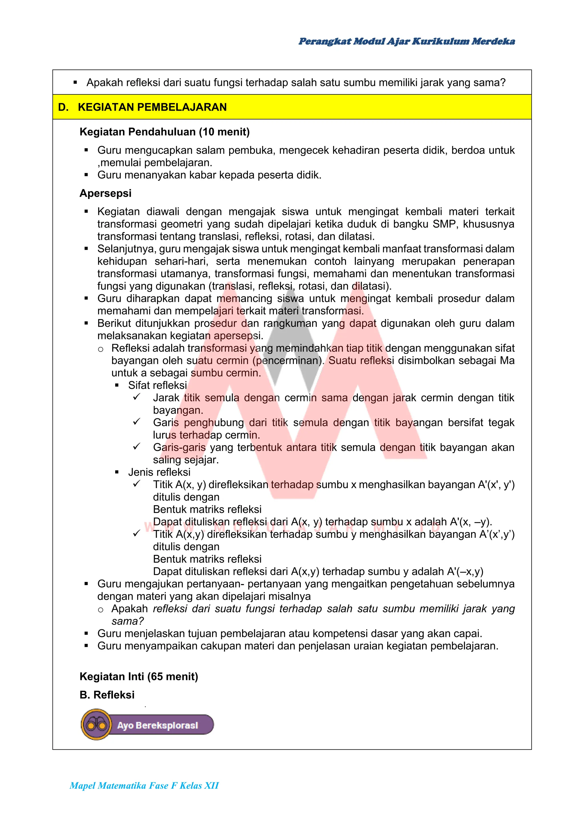 Modul Ajar Matematika Kelas 12 Kurikulum Merdeka | PDF