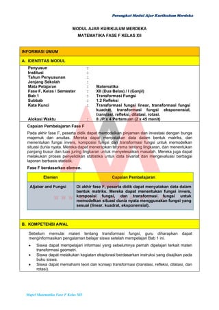 Modul Ajar Matematika Kelas 12 Kurikulum Merdeka | PDF