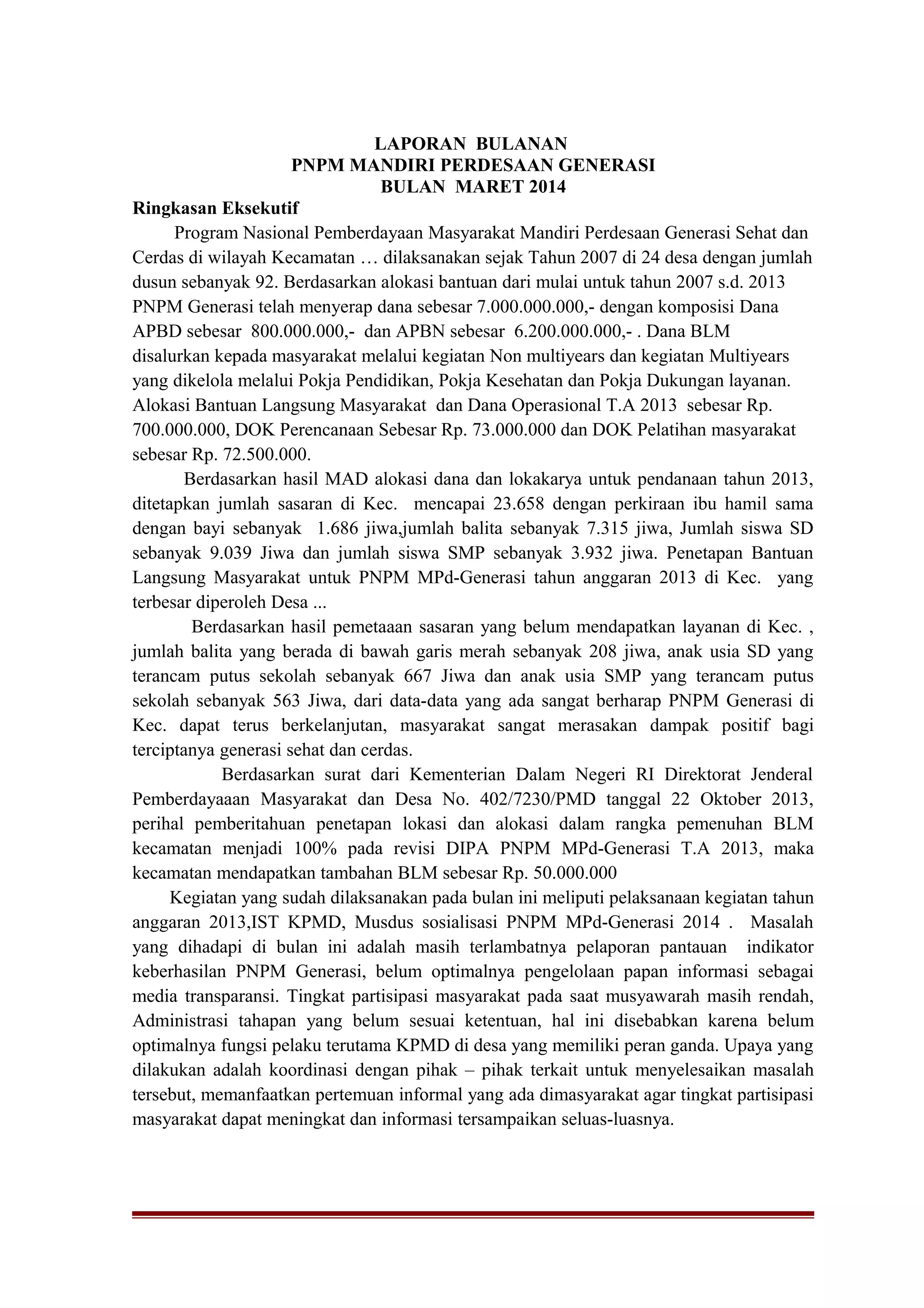 Contoh narasi program | DOC