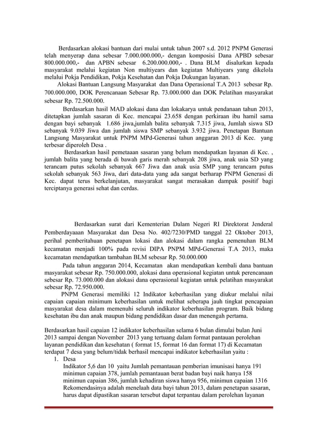 Contoh narasi program | DOC