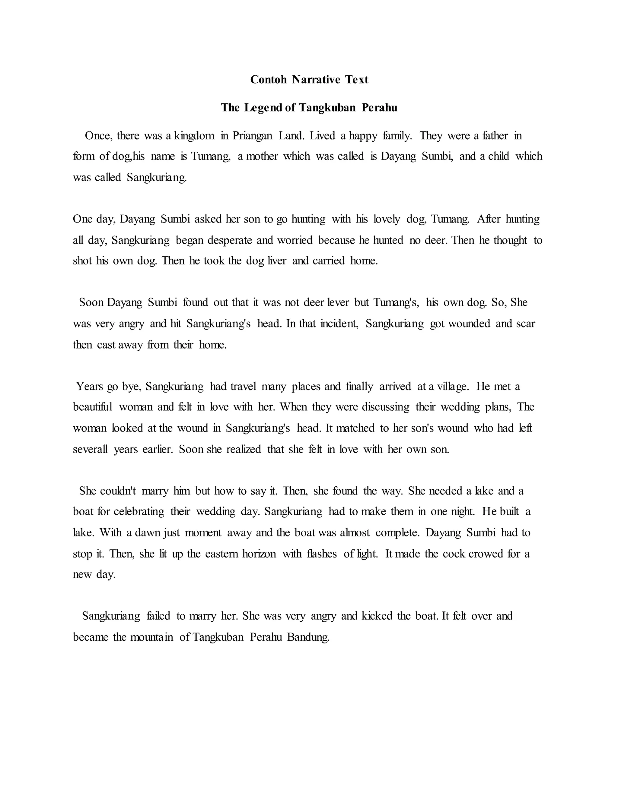 Contoh narrative text | DOCX
