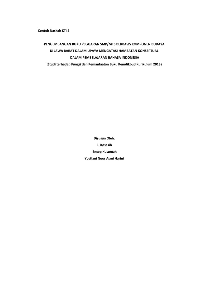 Contoh naskah kti | PDF