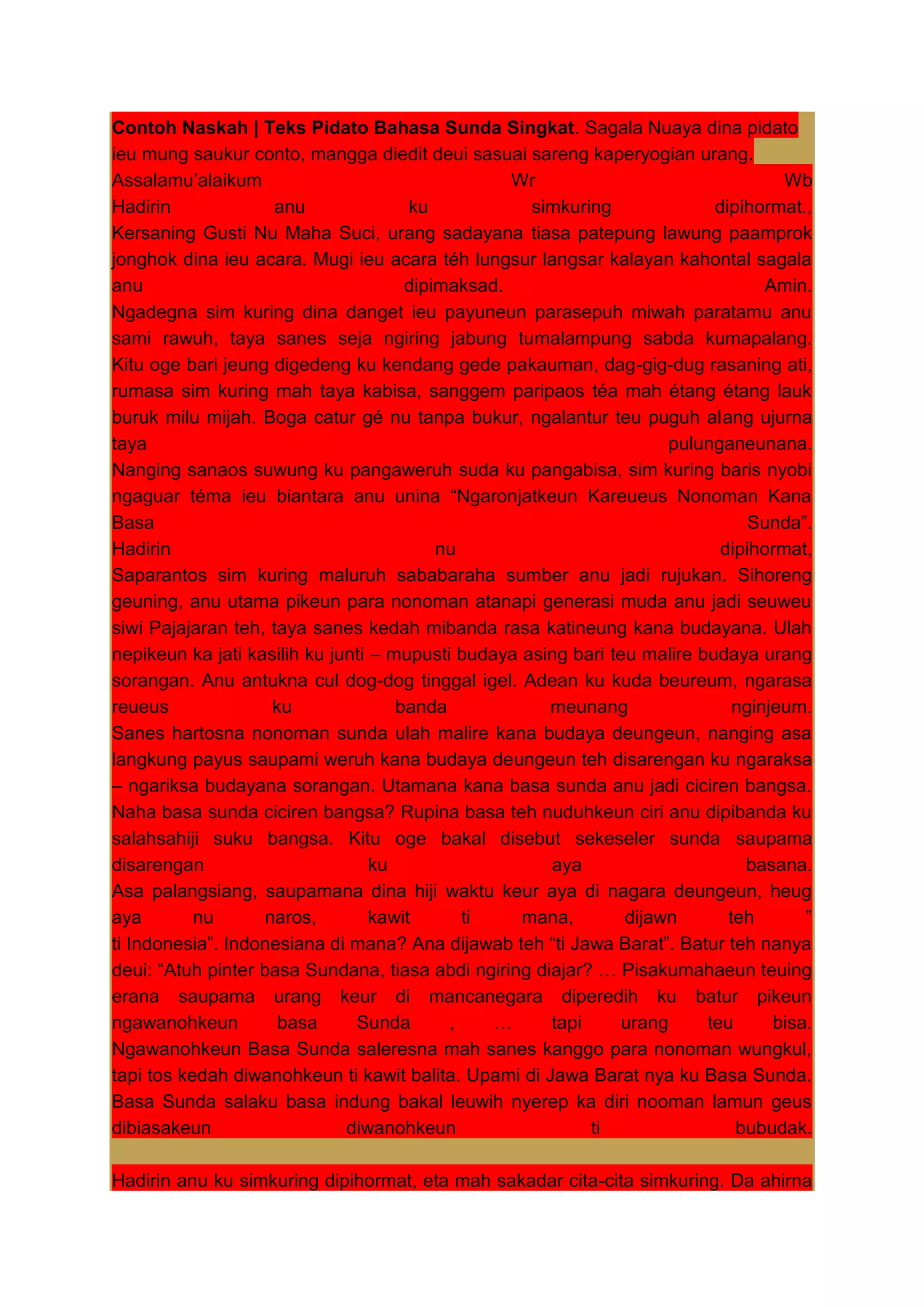 Contoh naskah sunda | DOCX
