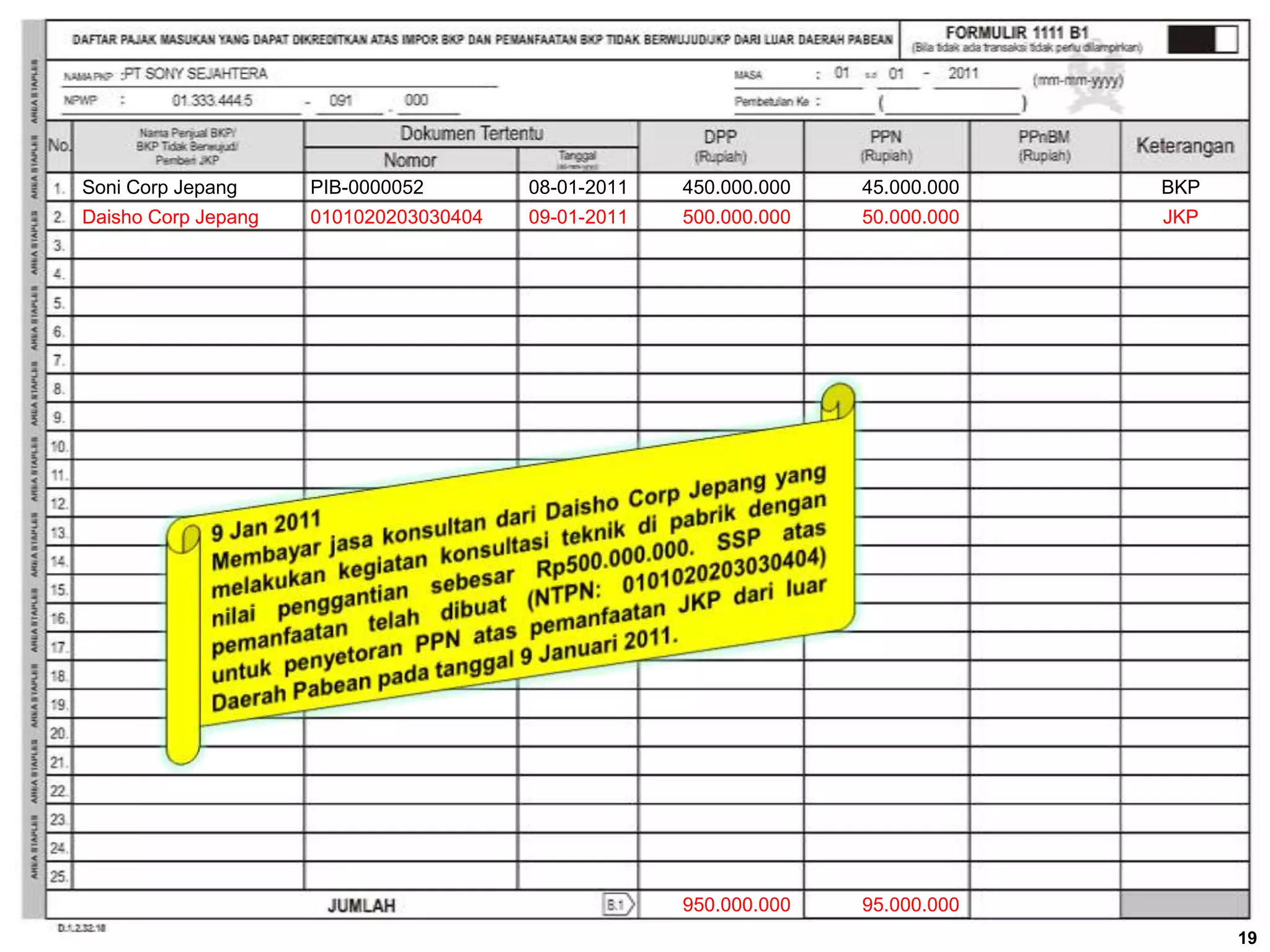 Contoh ngisi spt ppn 1111 | PPTX