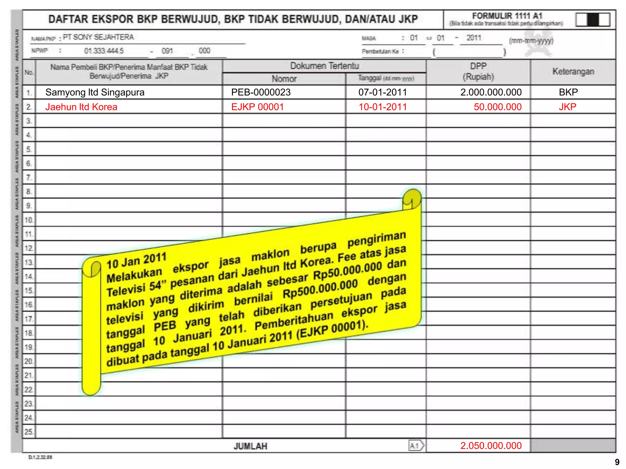 Contoh ngisi spt ppn 1111 | PPTX