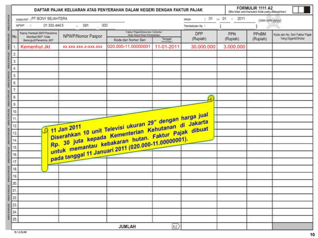 Contoh ngisi spt ppn 1111 | PPTX