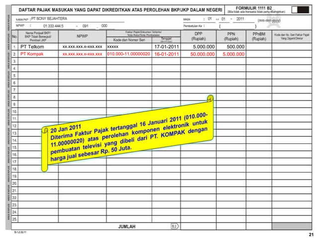 Contoh ngisi spt ppn 1111 | PPTX