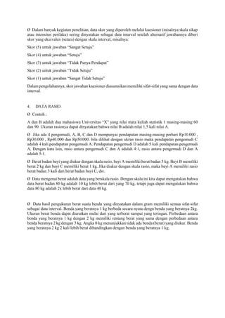 Contoh nominal,ordinal,interval,dan rasio | PDF