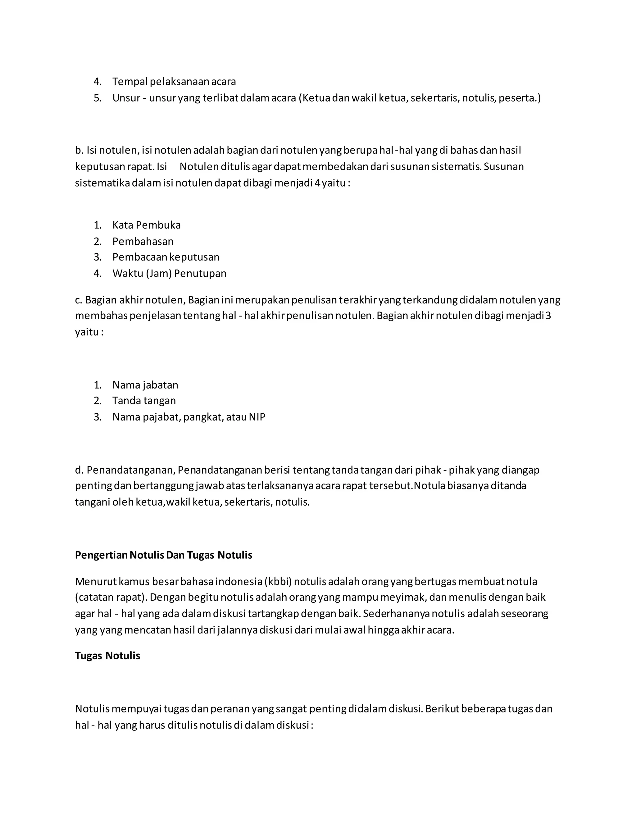 Contoh notulen atau notulensi | DOCX