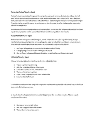 Contoh notulen atau notulensi | PDF