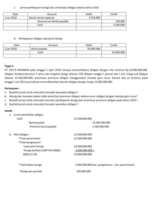Contoh obligasi amortisasi | DOCX