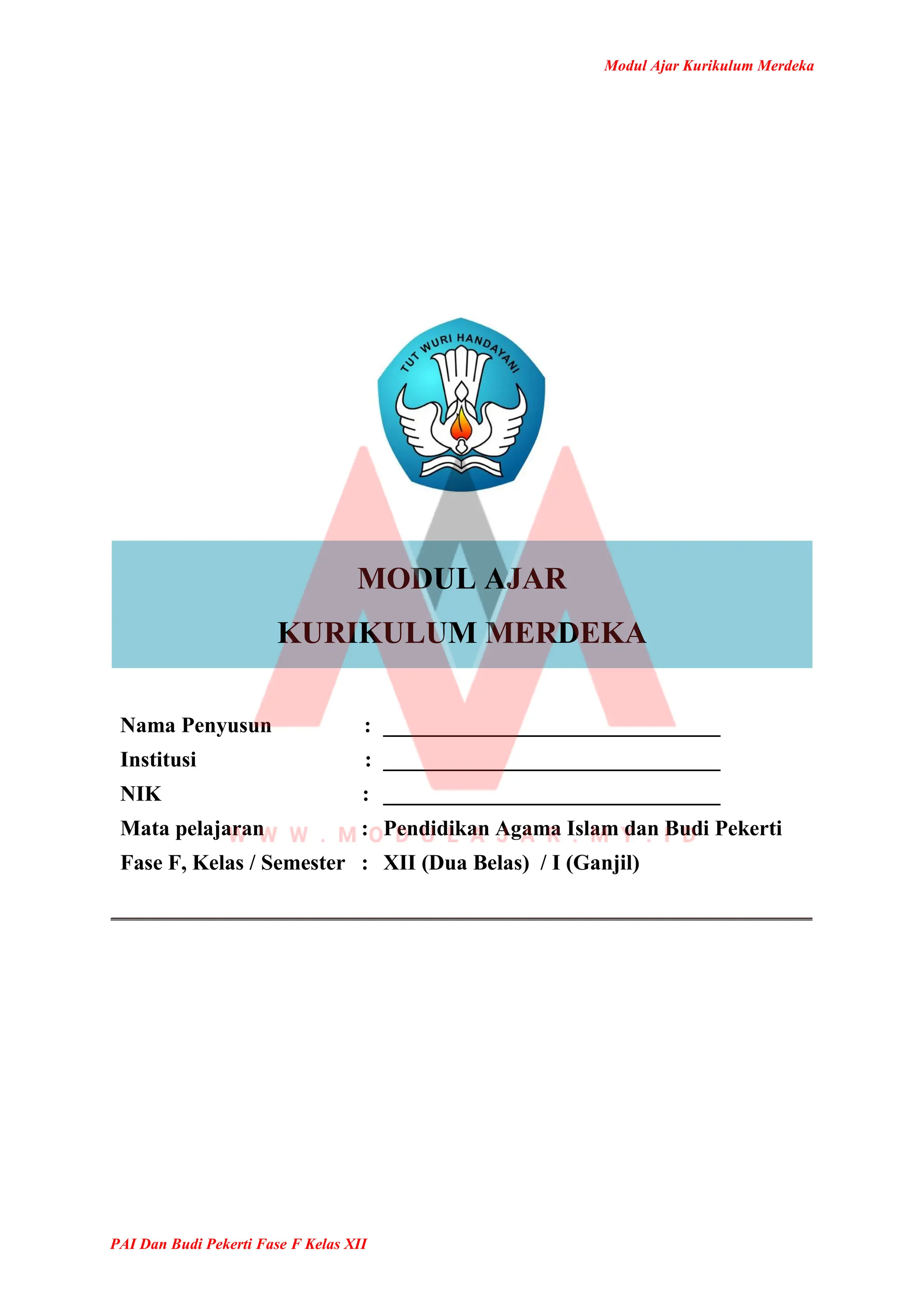 Modul Ajar PAI Kelas 12 Kurikulum Merdeka | PDF