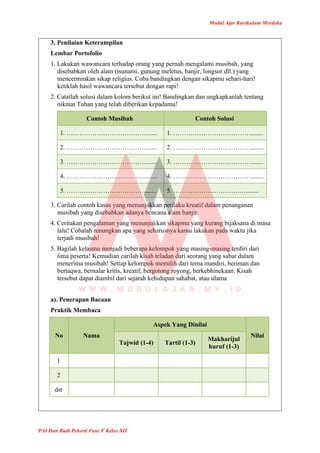 Modul Ajar PAI Kelas 12 Kurikulum Merdeka | PDF
