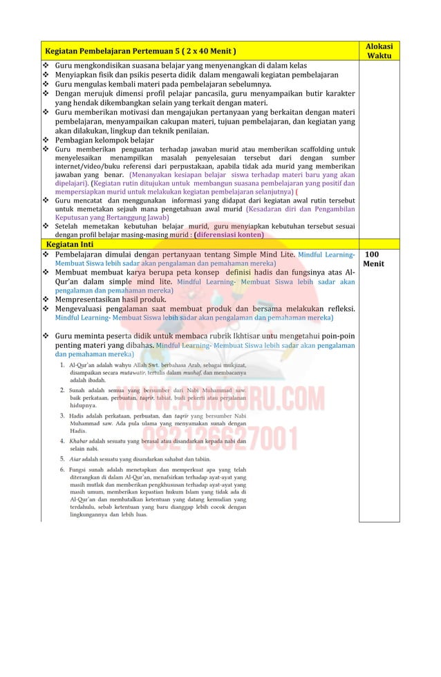 Modul Ajar PAI Kelas 7 Deep Learning New | PDF