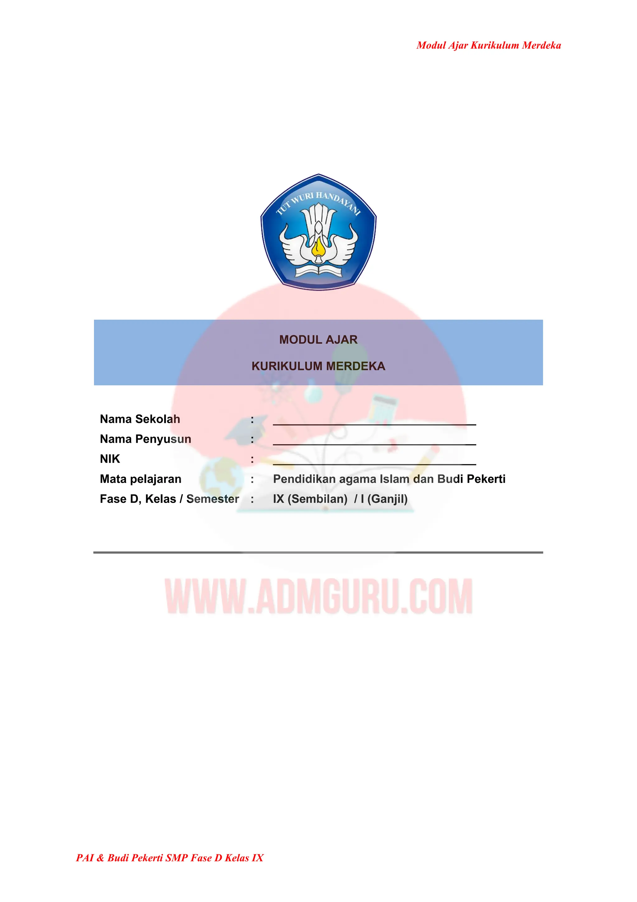 Modul Ajar PAI Kelas 9 Kurikulum Merdeka | PDF