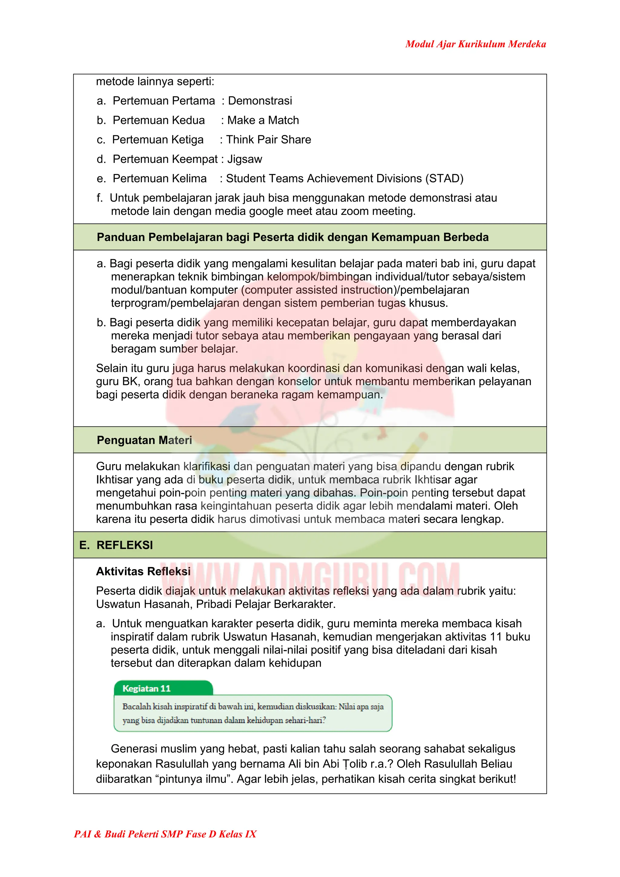 Modul Ajar PAI Kelas 9 Kurikulum Merdeka | PDF