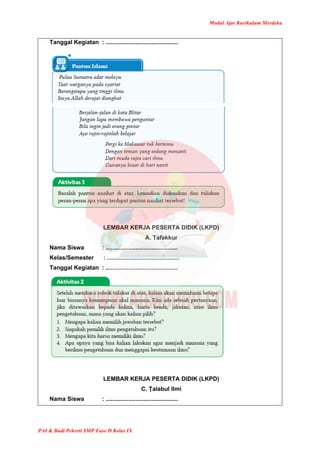 Modul Ajar PAI Kelas 9 Kurikulum Merdeka | PDF