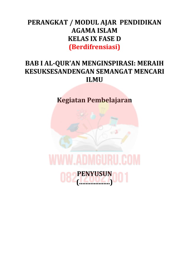 Modul Ajar PAI Kelas 9 Deep Learning New | PDF