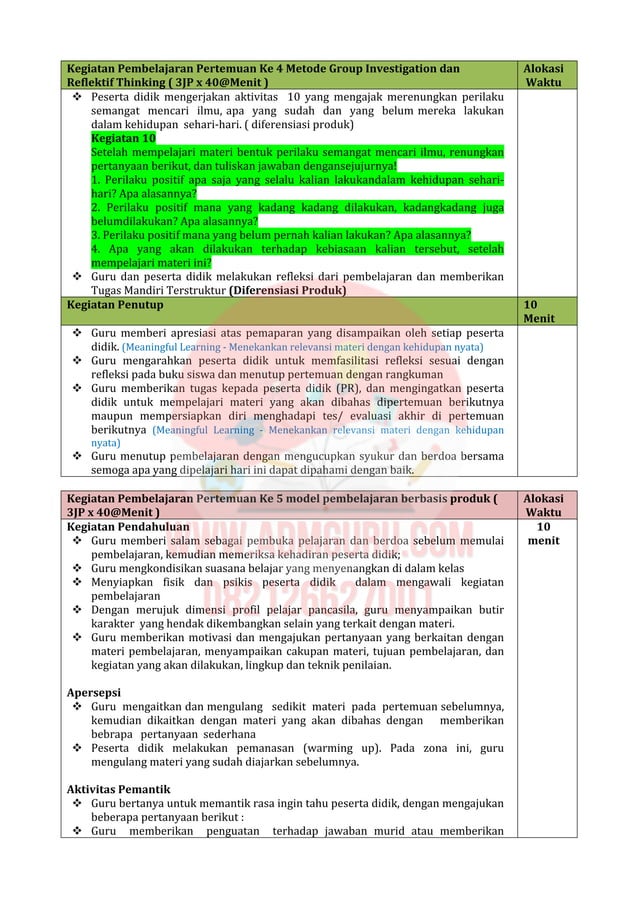 Modul Ajar PAI Kelas 9 Deep Learning New | PDF