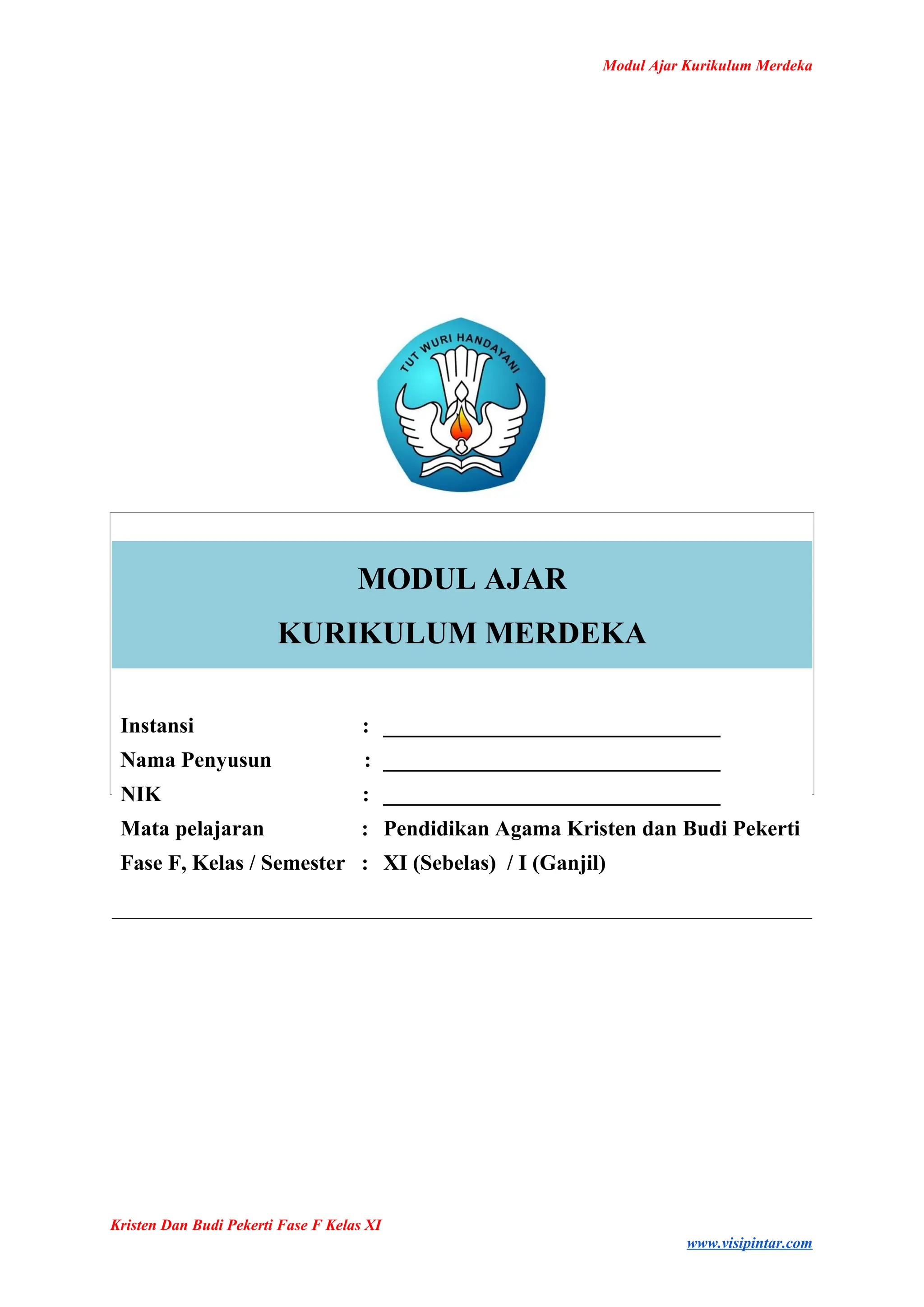 Modul Ajar PAK SMA Kelas 11 Kurikulum Merdeka | DOCX
