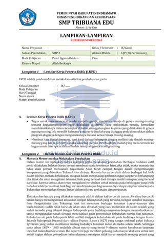 Modul Ajar PAK Kelas 9 Kurikulum Merdeka | PDF