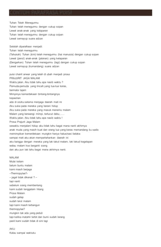 Parafrasa puisi | PDF