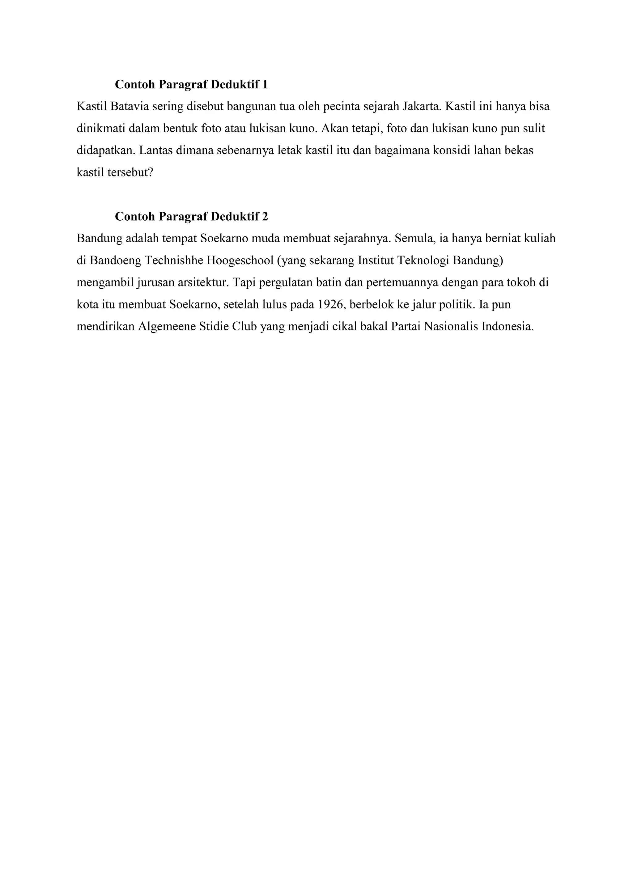 Contoh paragraf deduktif 1 | PDF