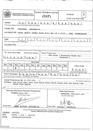Contoh pbk pajak | PDF