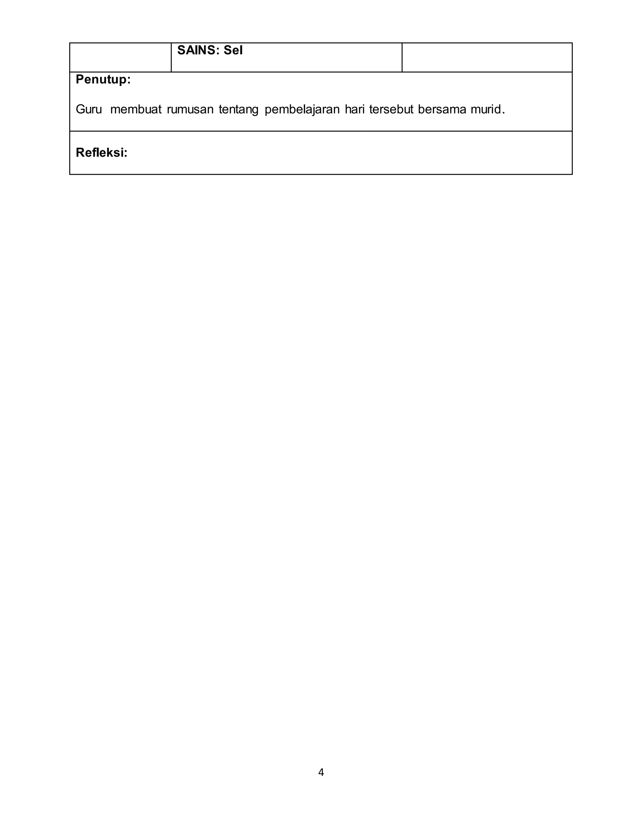 Contoh pdp inkuiri 5e bagi tajuk sel | PDF