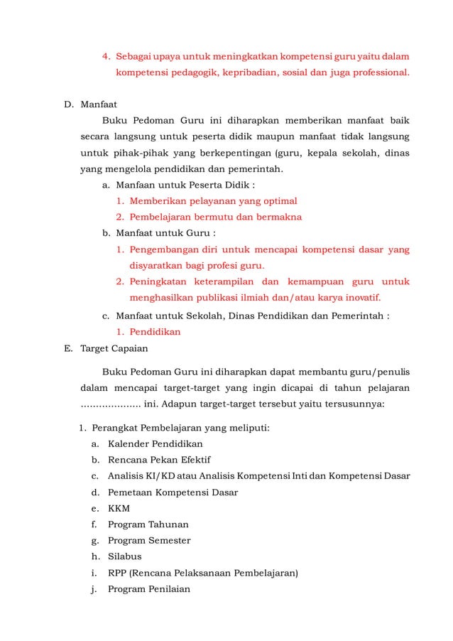 Contoh pedoman buku guru | PDF