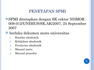 Contoh pelaksanaan spmi pt | PPT