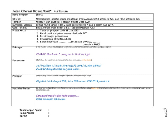 Contoh pelan strategik_sekolah 2020 | DOCX