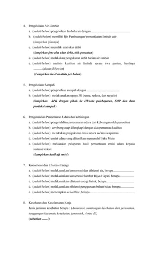 Contoh pelaporan pengelolaan dan pemantauan lingkungan | PDF