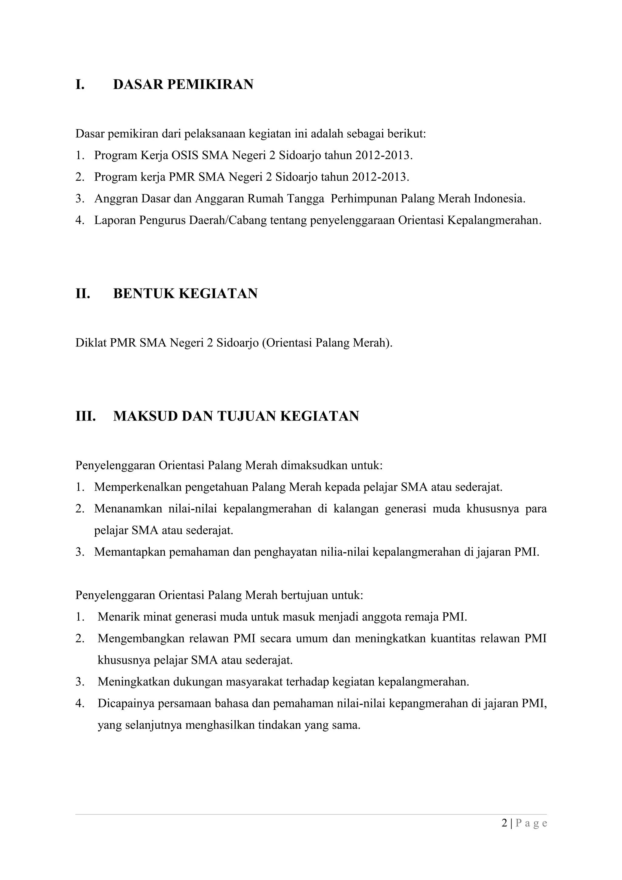 Contoh pembuatan proposal pmr tugas bu tutik | DOC