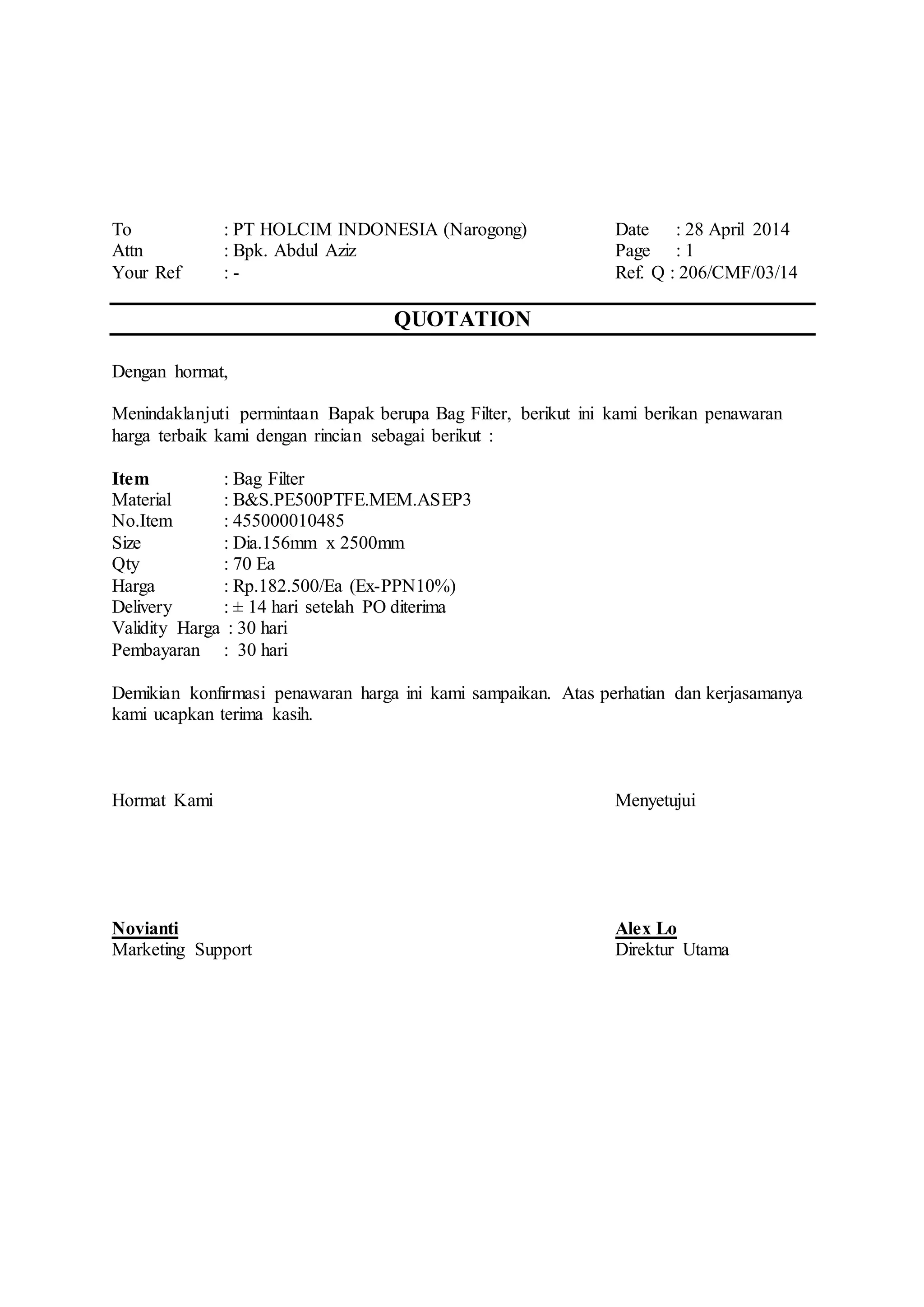 Contoh penawaran | DOCX