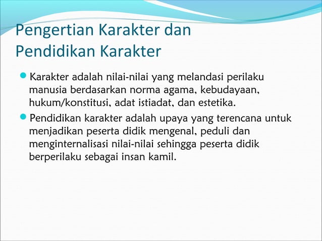 Contoh pend karakter smp 9,10 | PPT