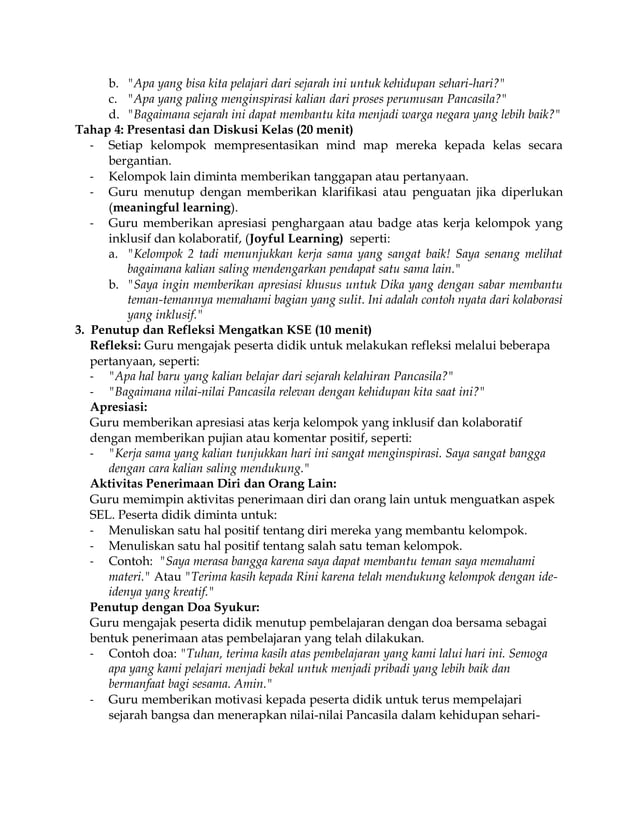 Lampiran 2 Contoh Penerapan Sel Dan Deep Learning Dalam RPP | PDF