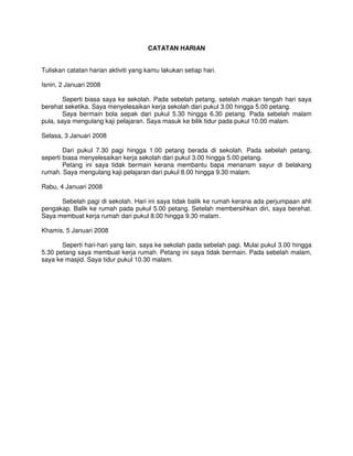 Contoh penulisan catatan | PDF