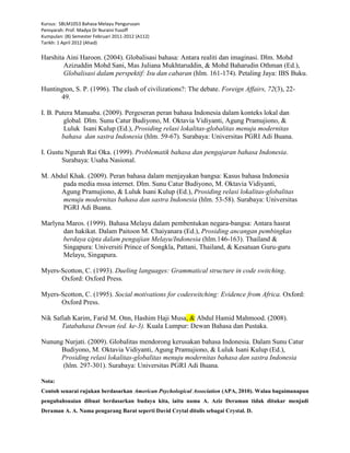 Contoh penulisan rujukan (APA) | PDF