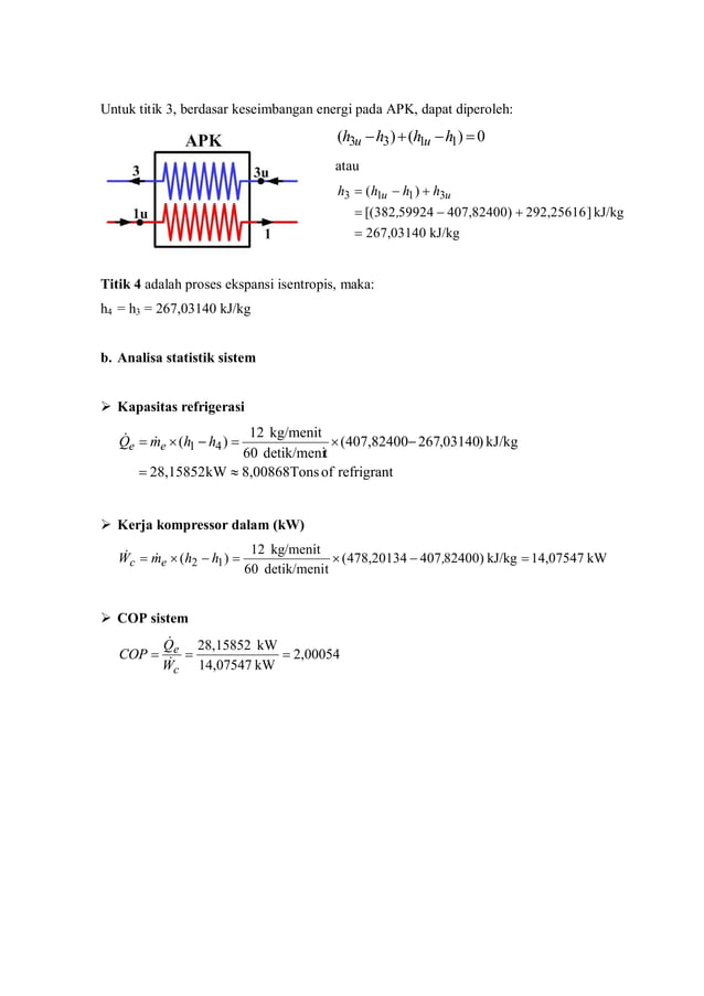 Contoh penyelesaian soal sistem refrigerasi | PDF