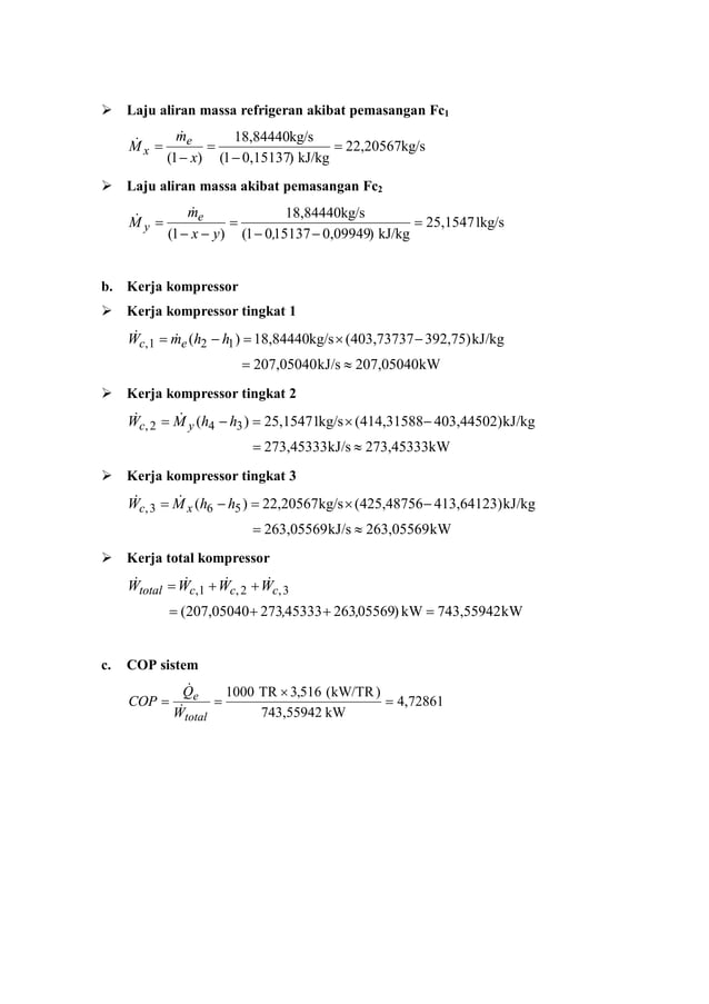 Contoh penyelesaian soal sistem refrigerasi | PDF
