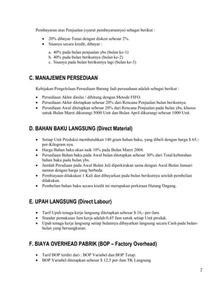 Soal Penyusunan Master Budget | PDF