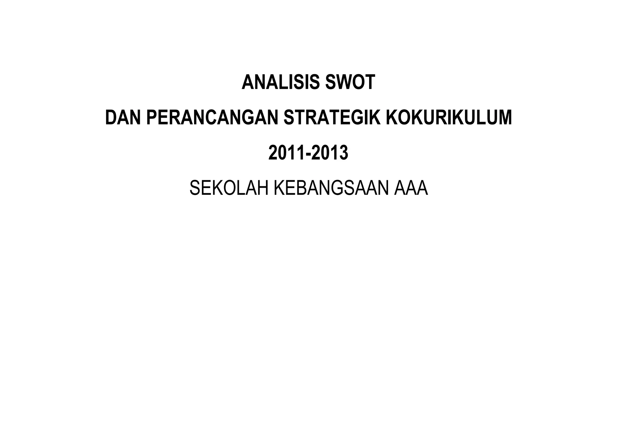 Contoh perancangan strategik sekolah | PDF