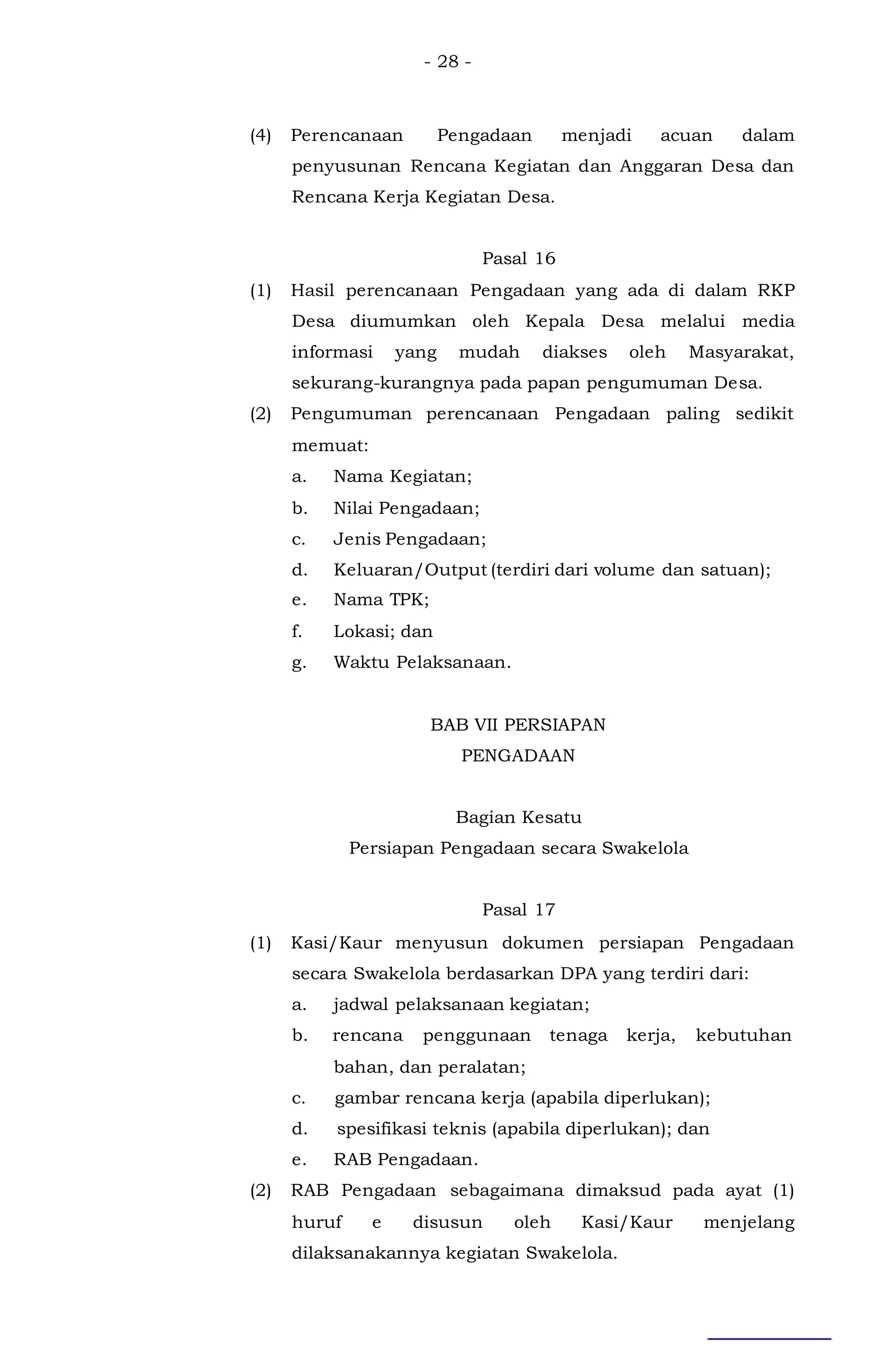Contoh peraturan bupati ttg pengadaan barang dan jasa di desa terbaru | DOC
