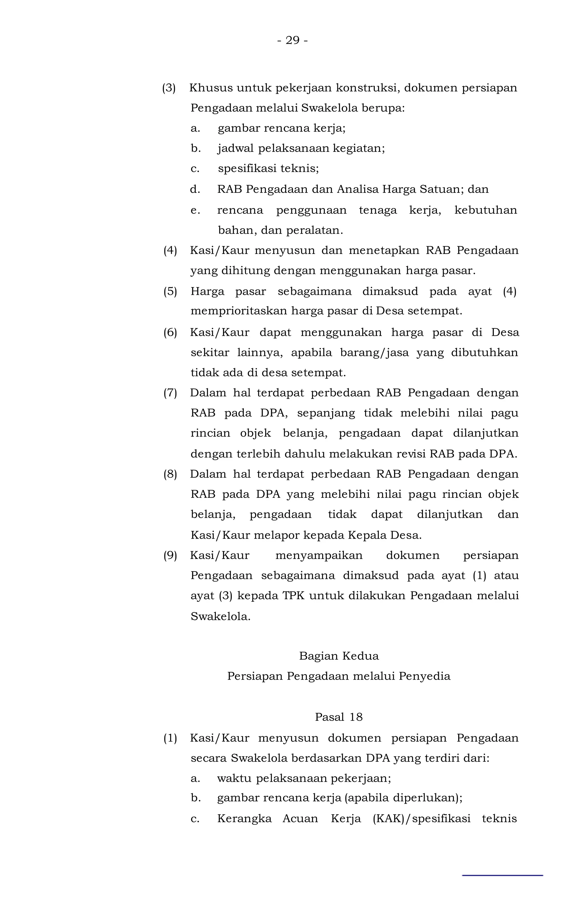Contoh peraturan bupati ttg pengadaan barang dan jasa di desa terbaru | DOC