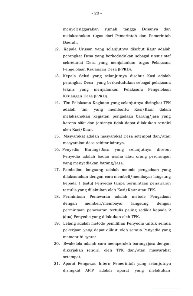 Contoh peraturan bupati ttg pengadaan barang dan jasa di desa terbaru | DOC